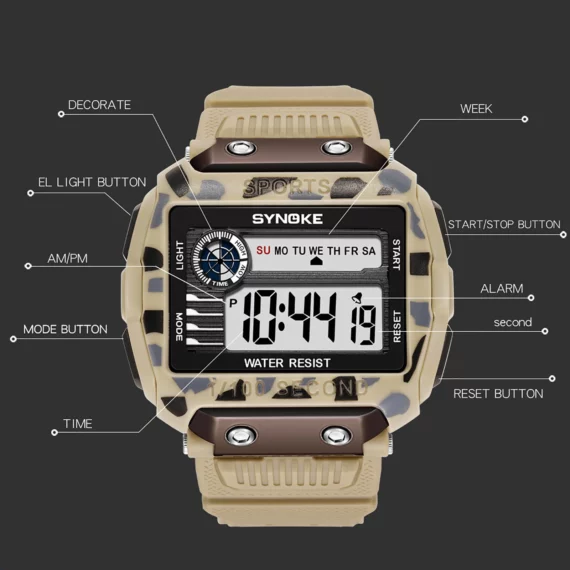Large Screen Sports Watch Outdoor Leather | PricZone